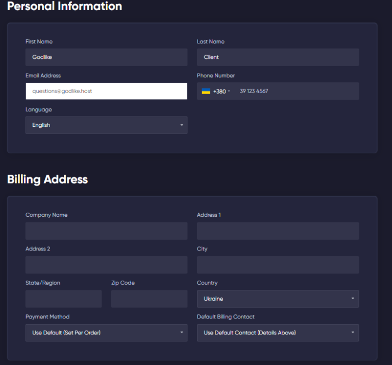 Konto Details - Godlike
