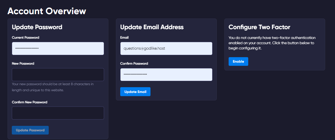 How to edit Account Details - Godlike