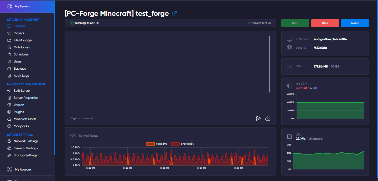 Godlike panel's basic controls - Godlike