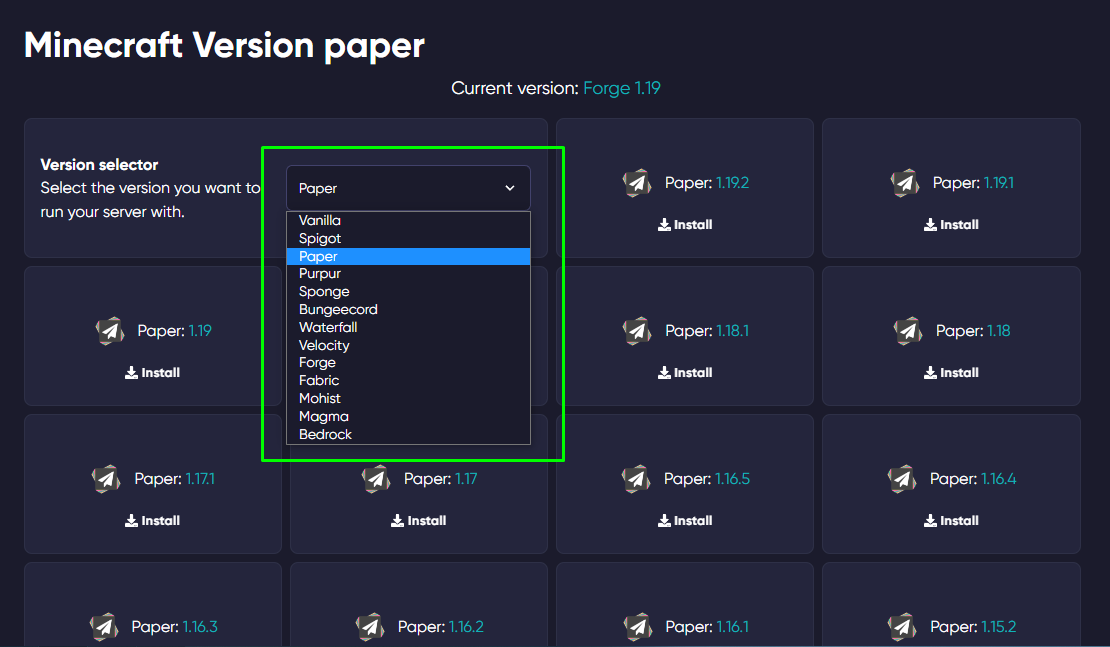 How to update or change server version - Godlike