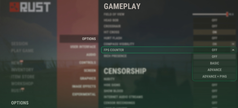 How to show FPS in Rust? - Godlike