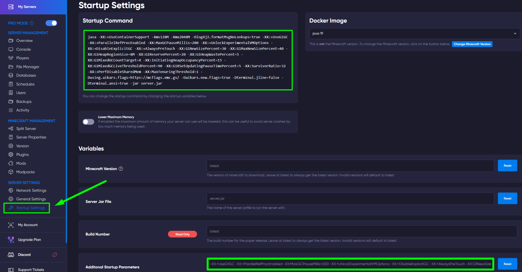 Using Aikar's Flags for Minecraft - Godlike