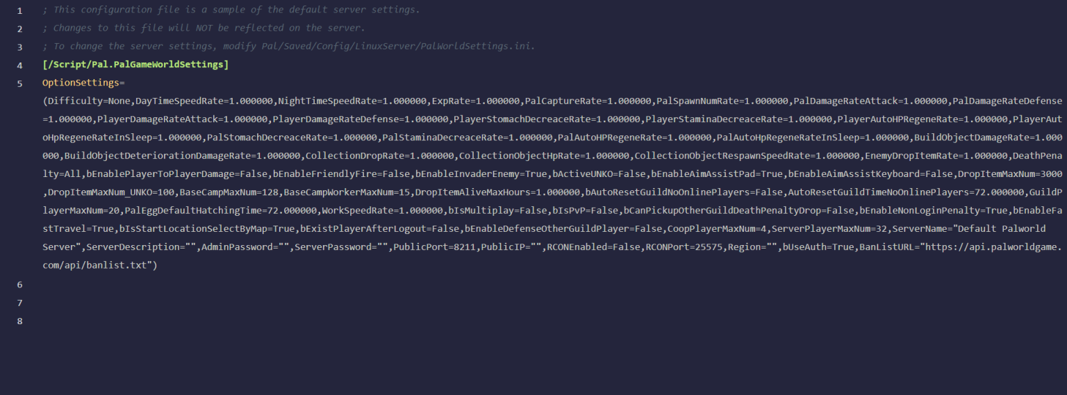 Palworld Difficulty Settings Server - Godlike
