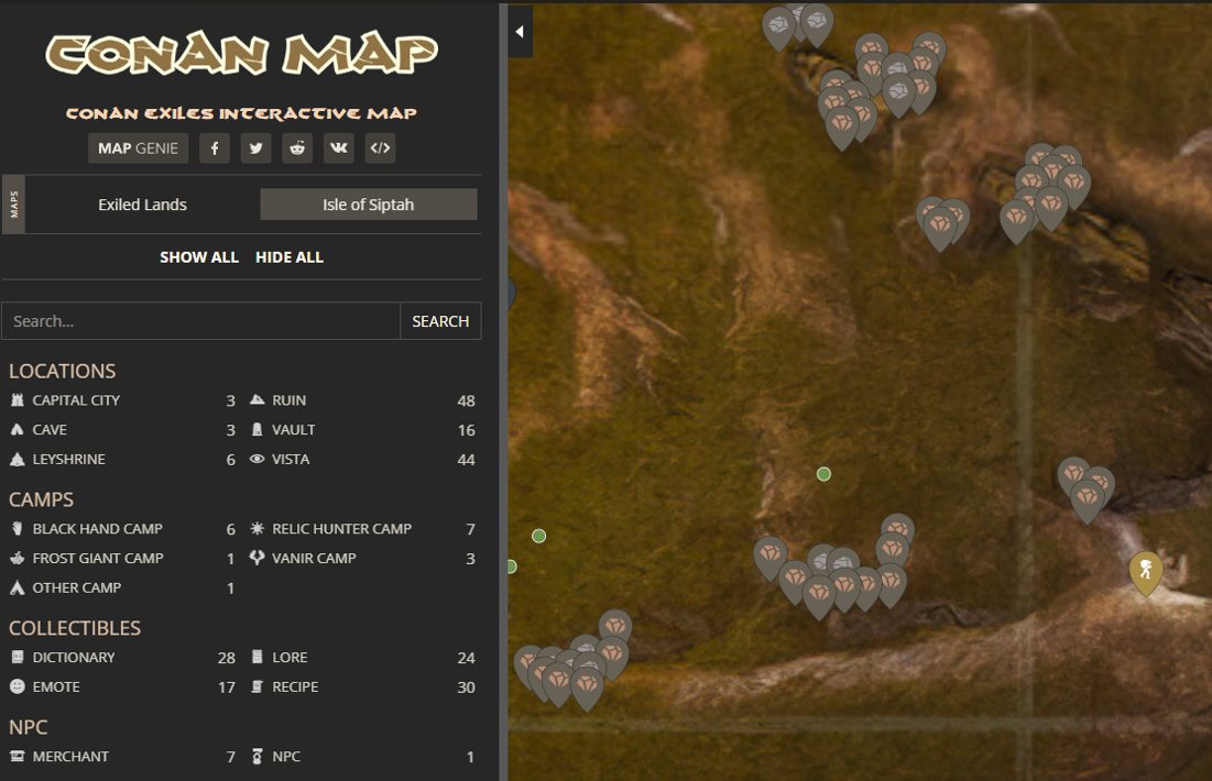 Conan Exiles Mapas interactivos - Godlike
